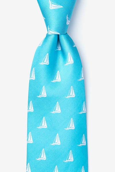 Aqua Pier Pressure Tie | Sailboat Tie | Ties.com