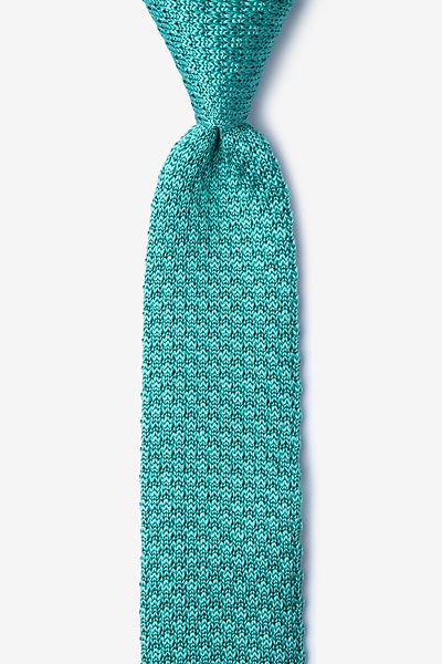 Aqua Silk Textured Solid Knit Skinny Tie | Ties.com