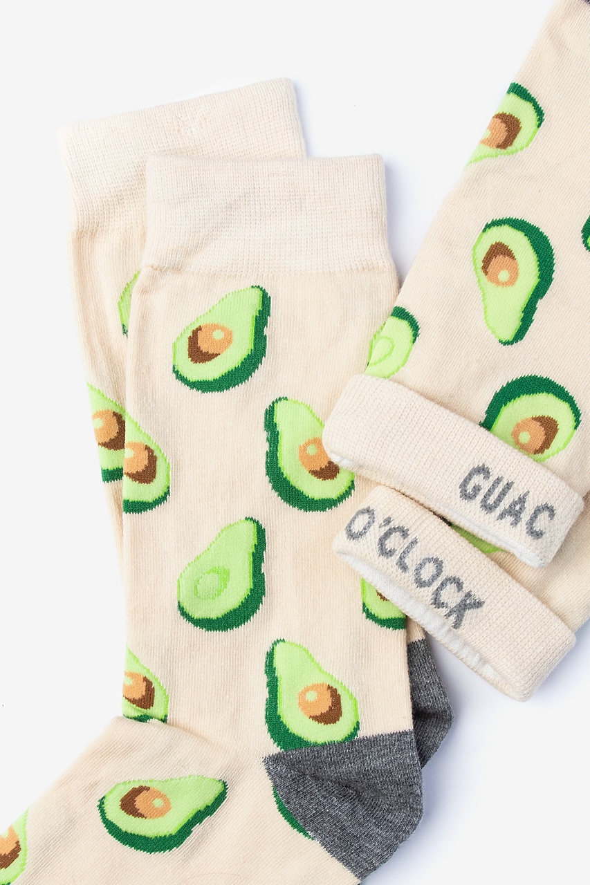 Avocado Beige Women's Socks | Fun Food Novelty Socks | Ties.com