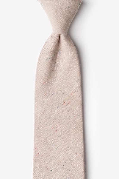 Beige Cotton Teague Extra Long Tie | Ties.com