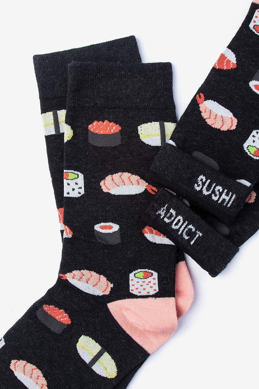Black Sushi Women's Socks | Foodie Seafood Socks | Ties.com