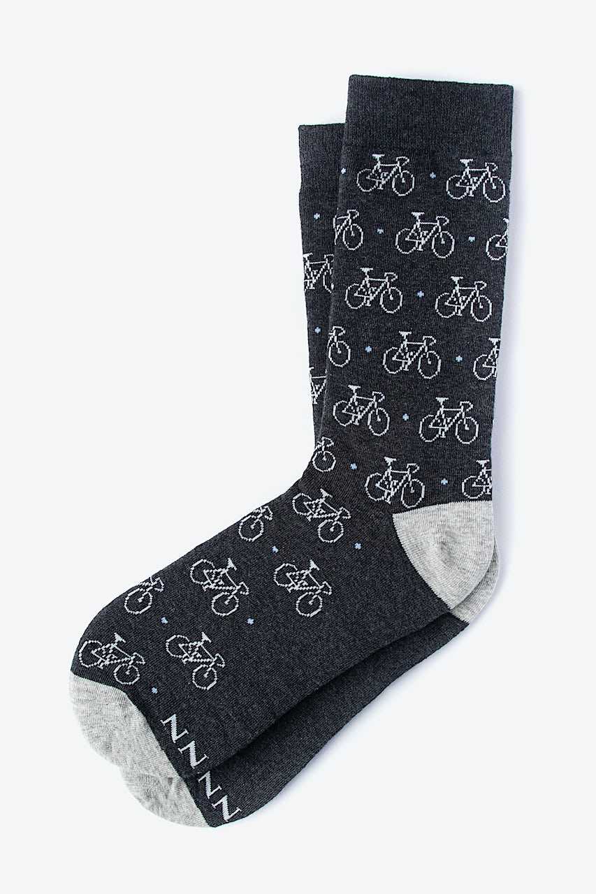 Black Carded Cotton The Cycle of Life Sock | Ties.com