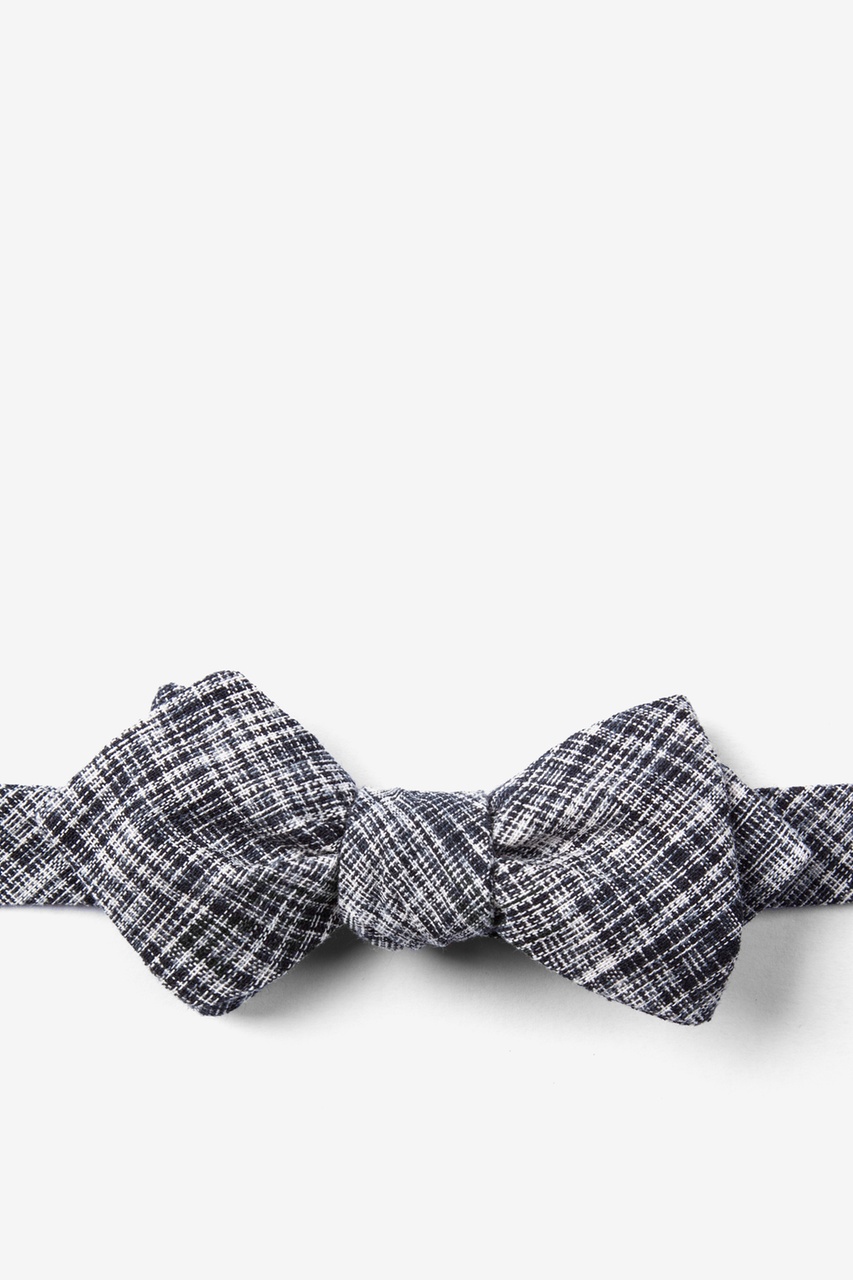 Black Cotton Shah Diamond Tip Self Tie Bow Tie | Ties.com