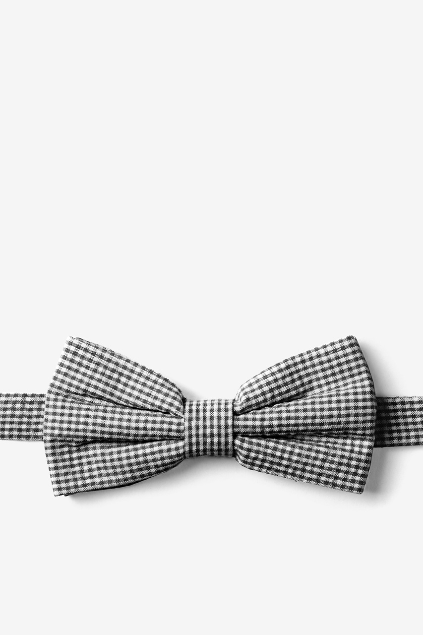 Black Cotton Chamberlain Check Pre-Tied Bow Tie | Ties.com