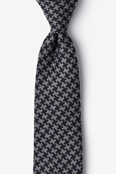 Black Cotton Tempe Extra Long Tie | Ties.com