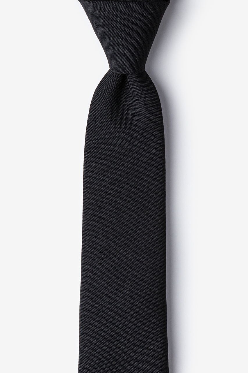 Black Cotton Tioga Skinny Tie | Ties.com