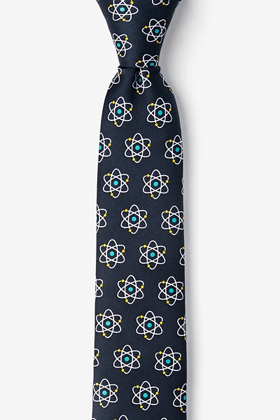 Black Microfiber Atomic Nucleus Skinny Tie | Ties.com