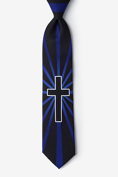 Black Microfiber Cross Tie | Ties.com