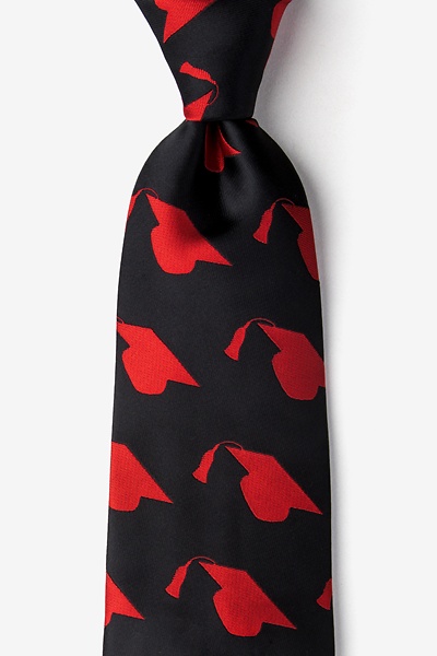 Black Microfiber Graduation Caps Tie | Ties.com