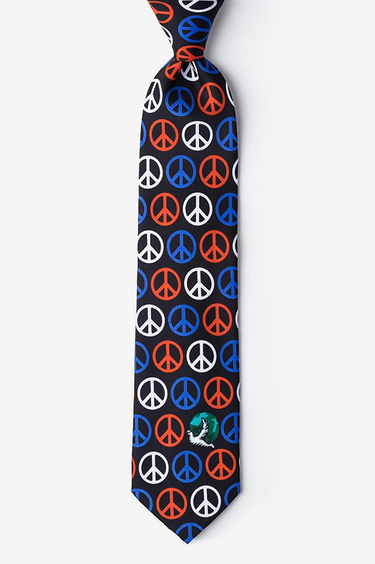 Black Microfiber Peace Tie | Ties.com