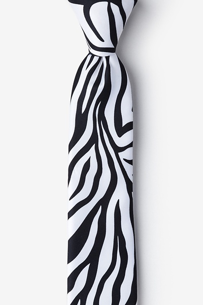 Black Microfiber Zebra Animal Print Tie For Boys | Ties.com