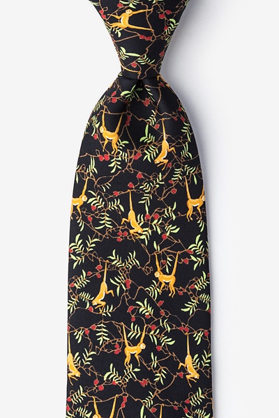 Black Polyester Spider Monkey Tie | Ties.com