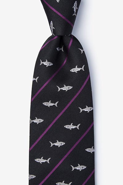 Black Shark Infested Waters Tie | Shark Tie | Ties.com