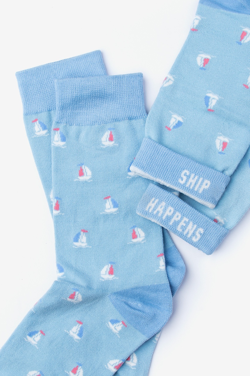 Blue Sail Boat Sock | Nautical Sock | Ties.com