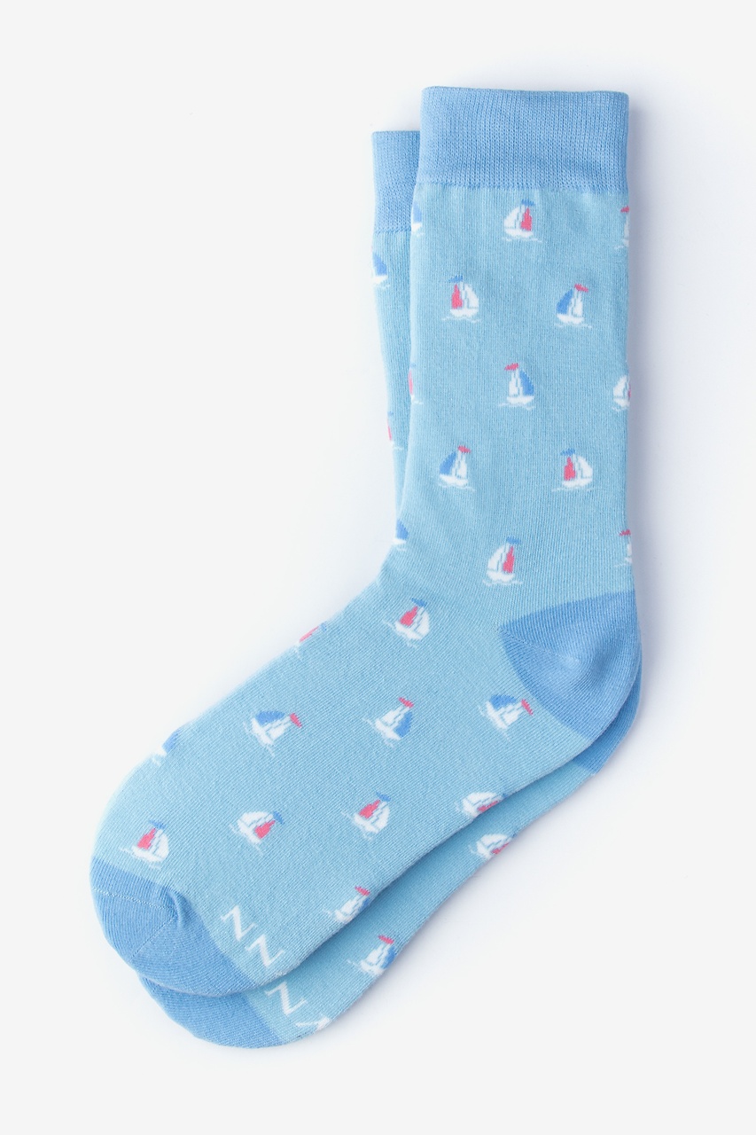 Blue Sail Boat Sock | Nautical Sock | Ties.com