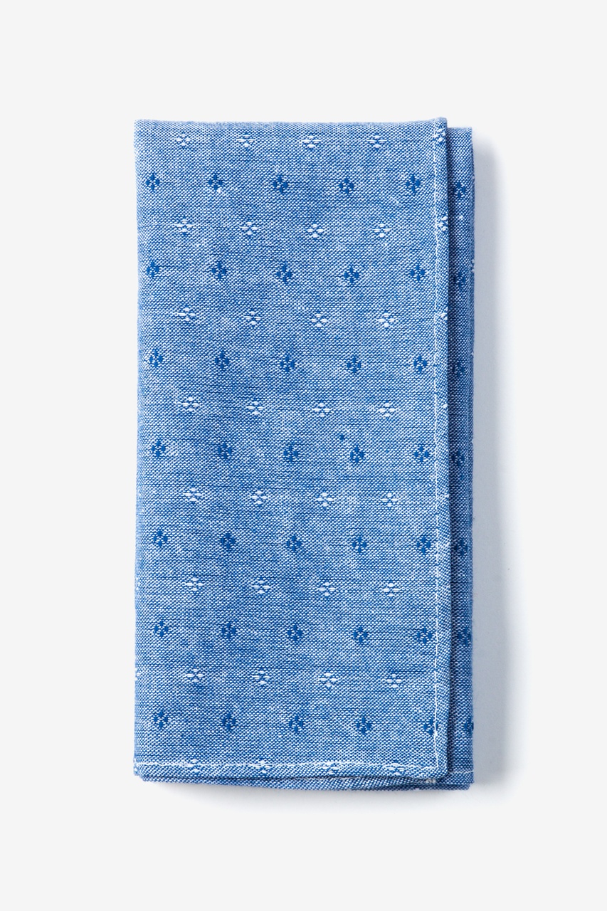 Blue Cotton Churchill Pocket Square | Ties.com
