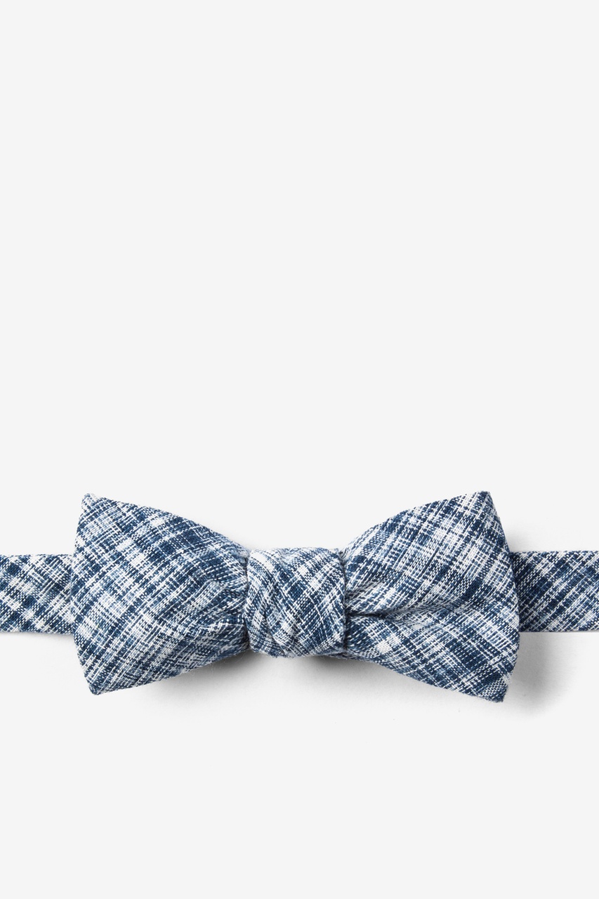 Blue Cotton Shah Batwing Self Tie Bow Tie | Ties.com
