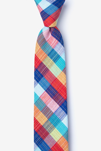 Blue Cotton Hathaway Skinny Tie | Ties.com
