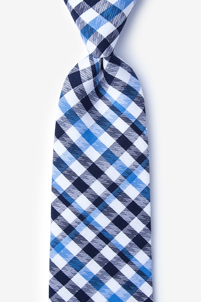 Blue Cotton Lance Extra Long Tie | Ties.com