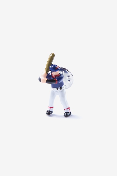 Blue Metal Baseball Player Lapel Pin | Ties.com