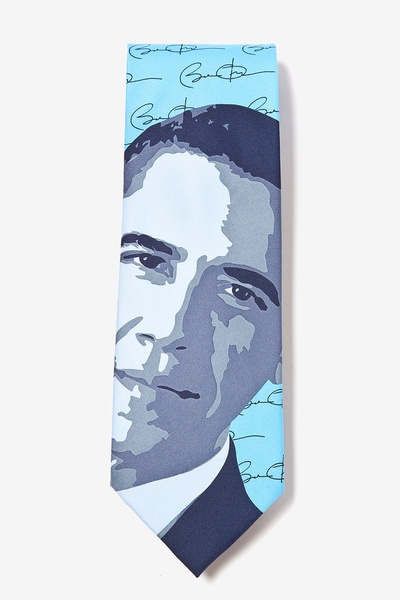 Blue Microfiber Barack Obama Tie | Ties.com