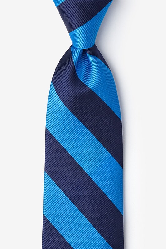 Blue Microfiber Blue & Navy Stripe Tie | Ties.com