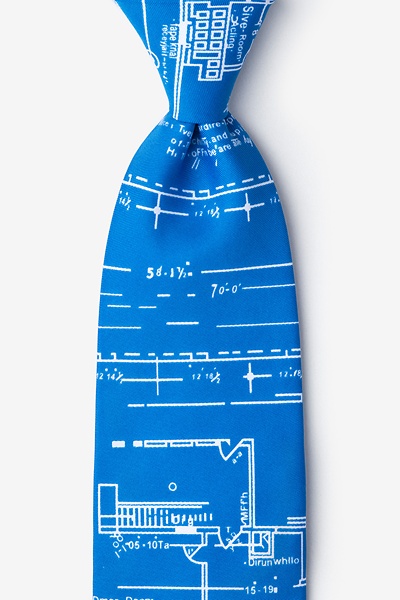 Blue Microfiber Blueprint Tie | Ties.com