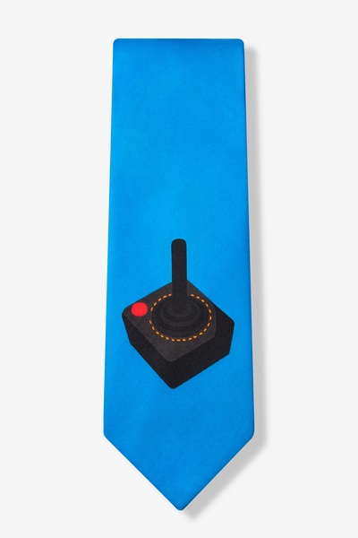 Blue Microfiber Joystick Tie | Ties.com