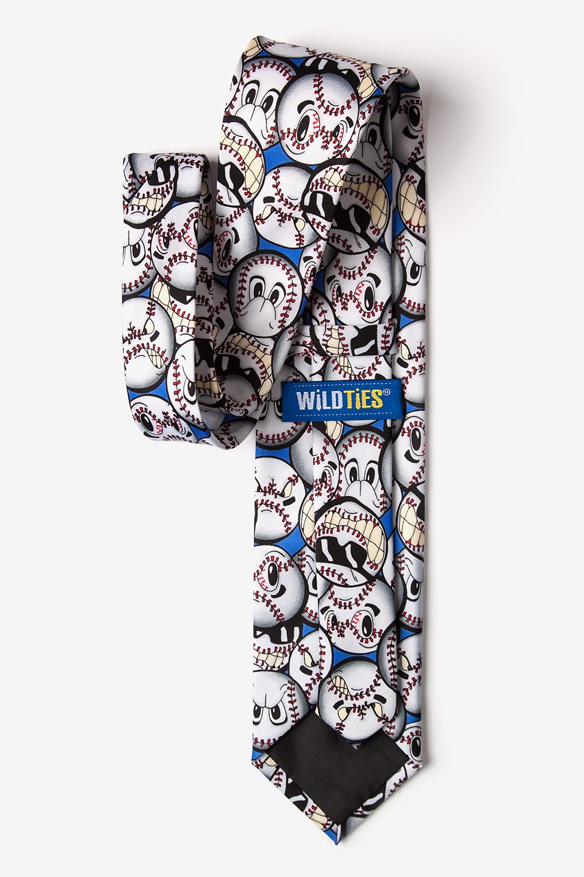 Blue Microfiber Play Hard Baseball Tie | Ties.com