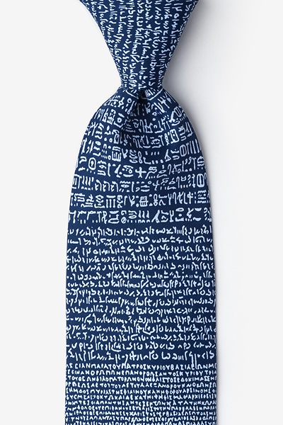 Blue Microfiber Rosetta Stone Extra Long Tie | Ties.com