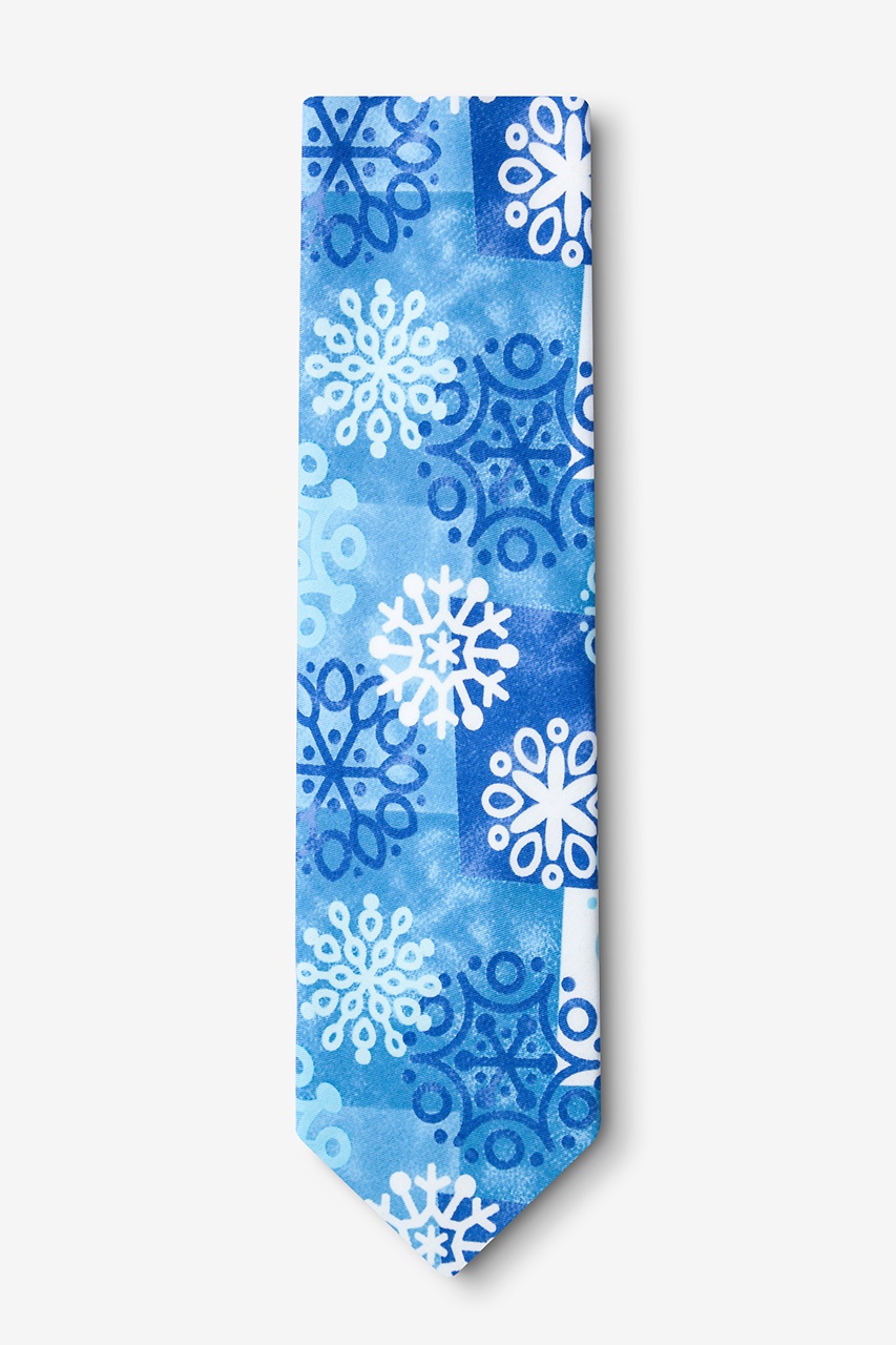 Blue Microfiber Tonal Snowflakes Tie | Ties.com