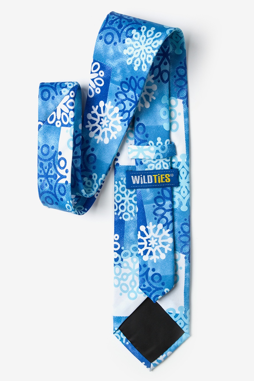 Blue Microfiber Tonal Snowflakes Tie | Ties.com