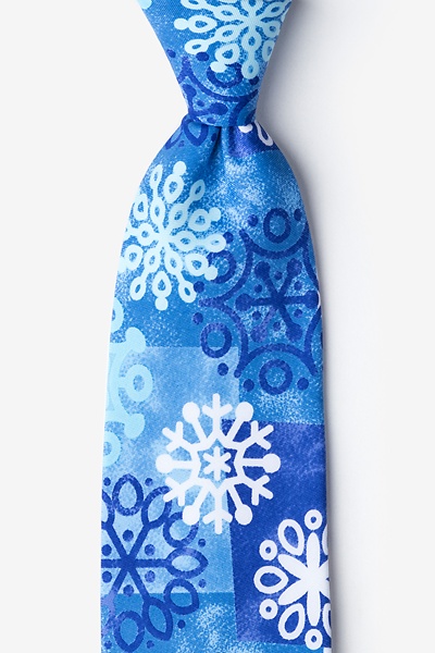 Blue Microfiber Tonal Snowflakes Tie | Ties.com