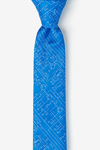 Transistor Radio Schematics Skinny Tie | Blue Geek Necktie | Ties.com