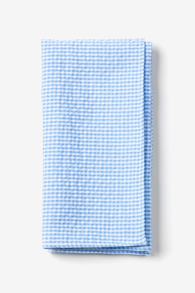 Blue Seersucker Chamberlain Check Pocket Square | Ties.com