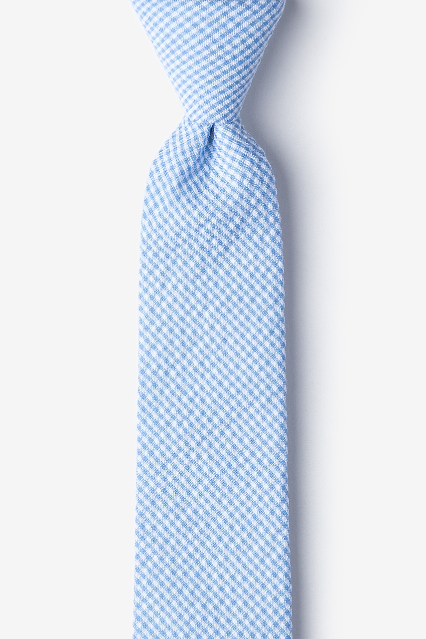 Blue Seersucker Chamberlain Check Skinny Tie | Ties.com