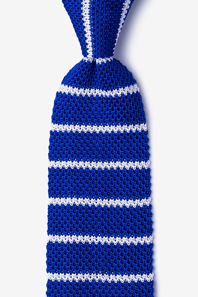 Blue Silk Briton Stripe Knit Tie | Ties.com