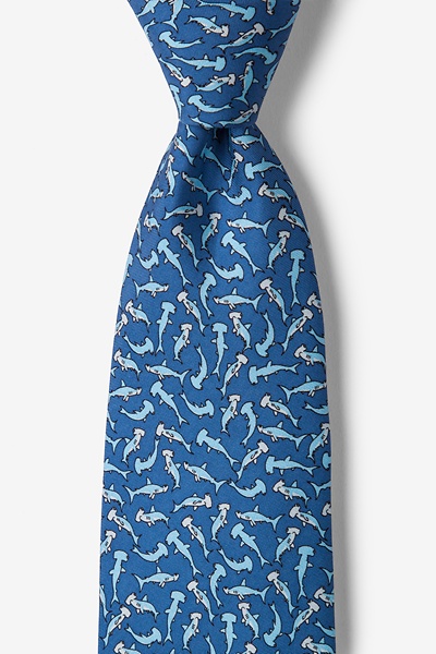 Hammerhead Sharks Blue Silk Tie | Animal Neckties | Ties.com