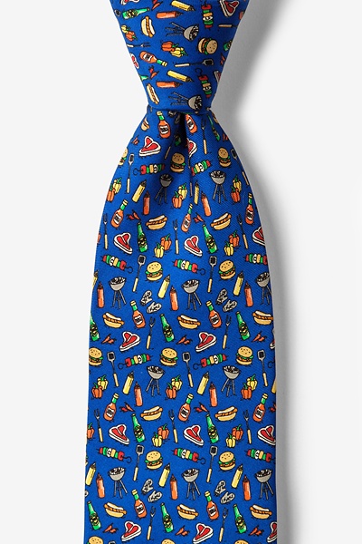 Steak & Grill Blue Silk Tie | Food & Drink Ties | Ties.com