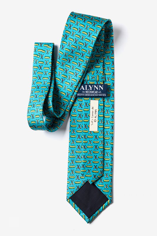 Canoe & Paddle Blue Silk Tie | Camping Outdoorsman Neckties | Ties.com