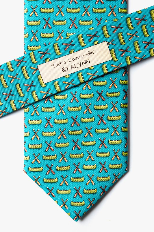Canoe & Paddle Blue Silk Tie | Camping Outdoorsman Neckties | Ties.com