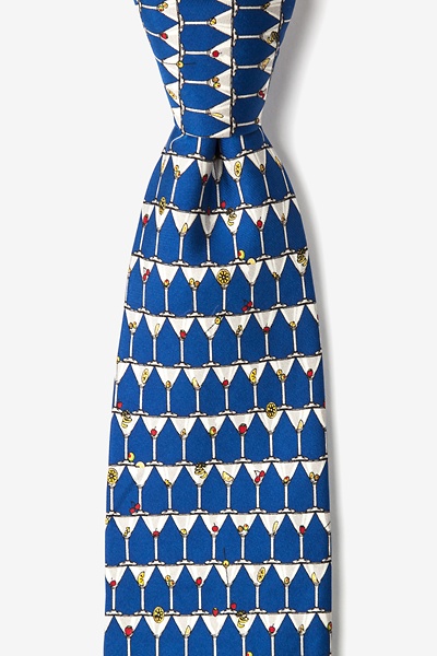 Stacked Martinis Blue Silk Tie | Food & Drink Neckties | Ties.com
