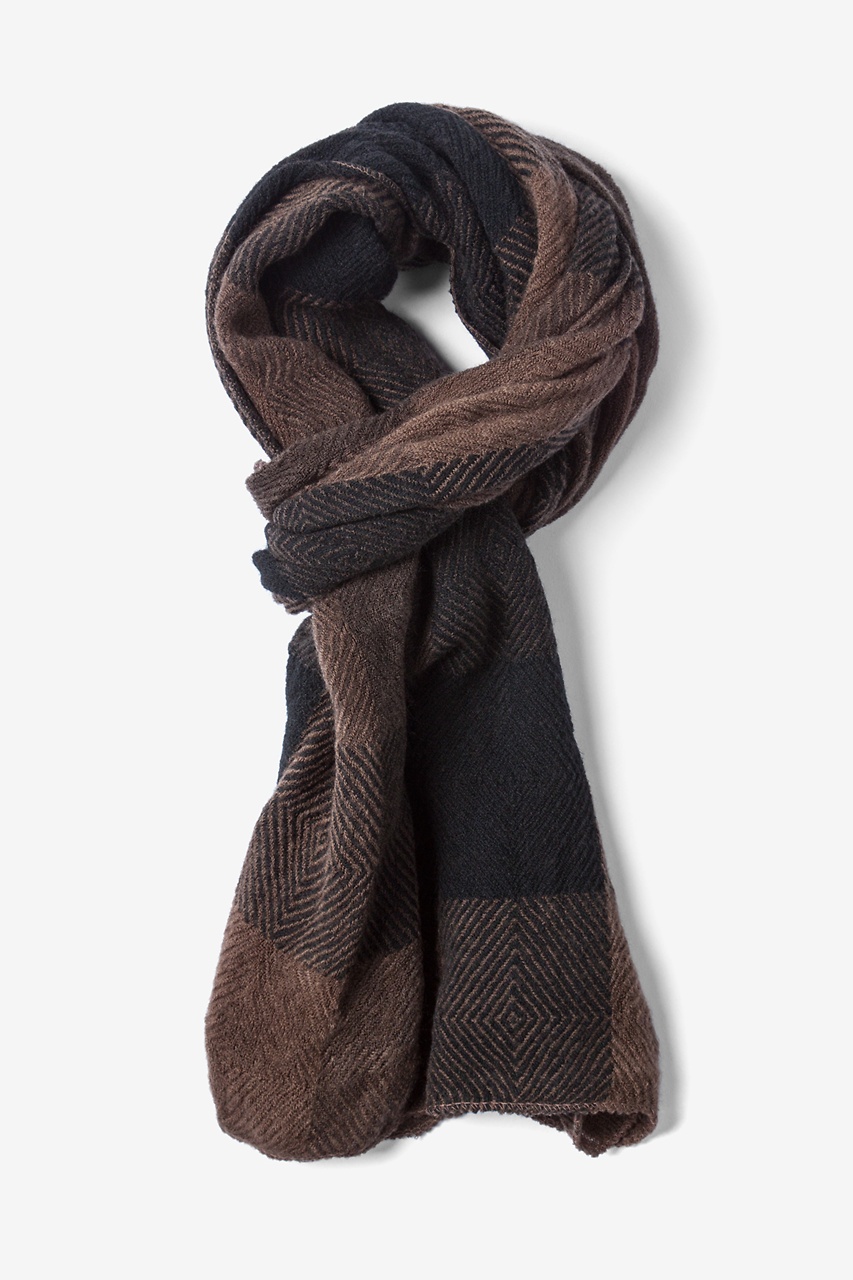 Brown Acrylic Rochester Check Scarf | Ties.com
