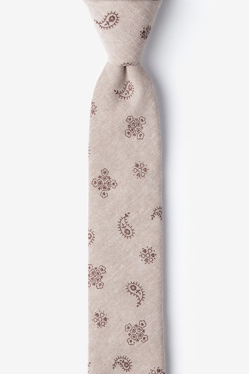 Brown Cotton Hunter Paisley Skinny Tie | Ties.com