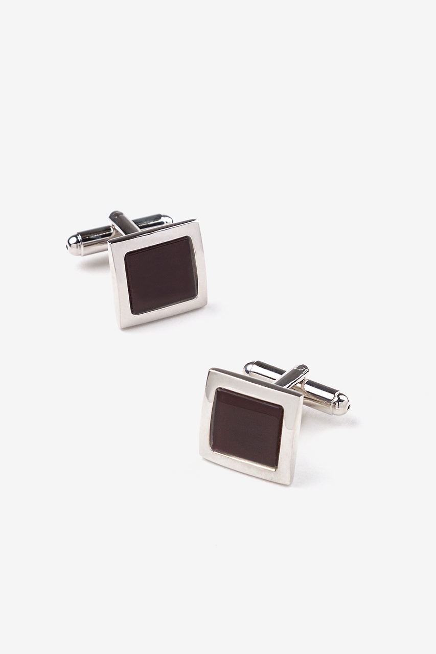 Brown Metal Hazel Square Cufflinks | Ties.com