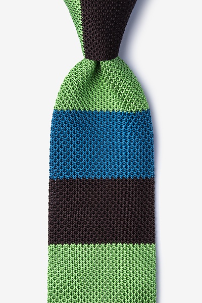 Brown Silk Belgian Color Block Knit Tie | Ties.com