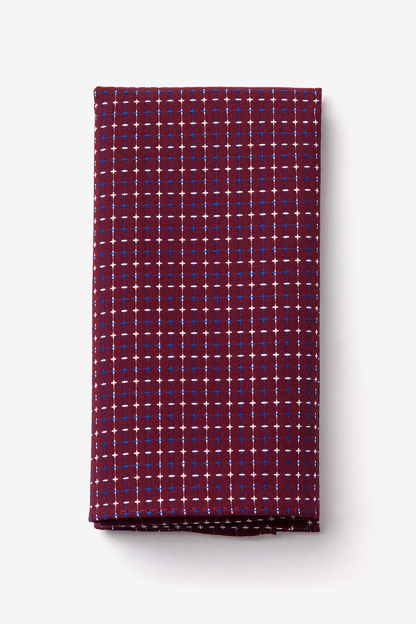 Burgundy Cotton Ashland Pocket Square | Ties.com