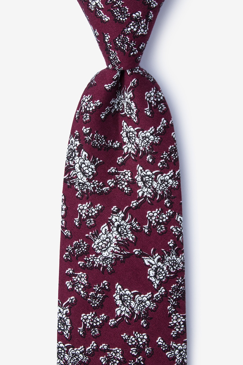 Burgundy Cotton Jubilee Extra Long Tie | Ties.com