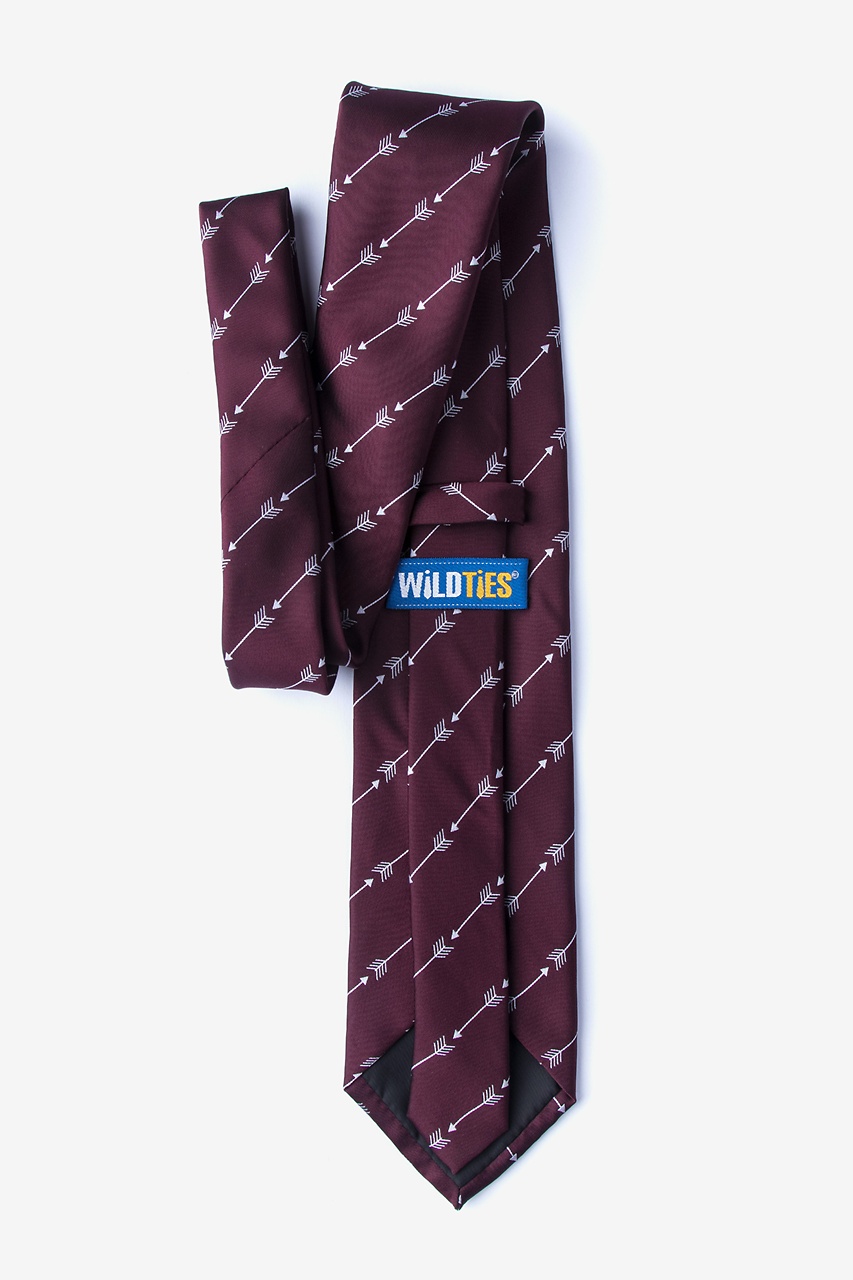 Burgundy Microfiber Flying Arrows Extra Long Tie | Ties.com