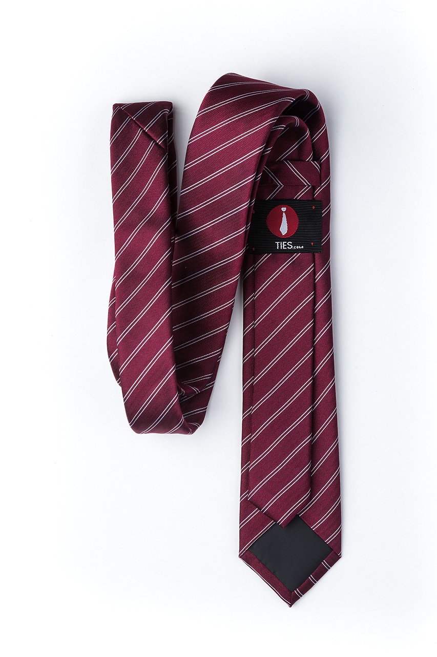Burgundy Silk Yapen Skinny Tie | Ties.com